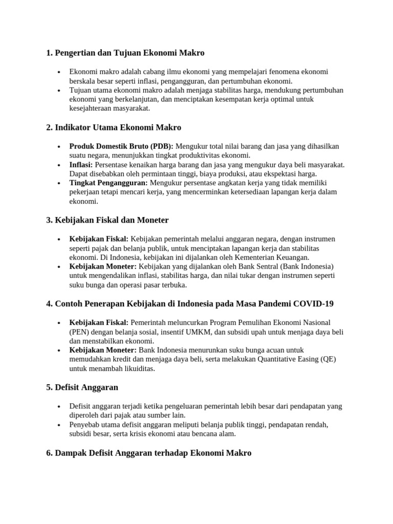Point Penting Dari Tugas Pengantar Makro | PDF