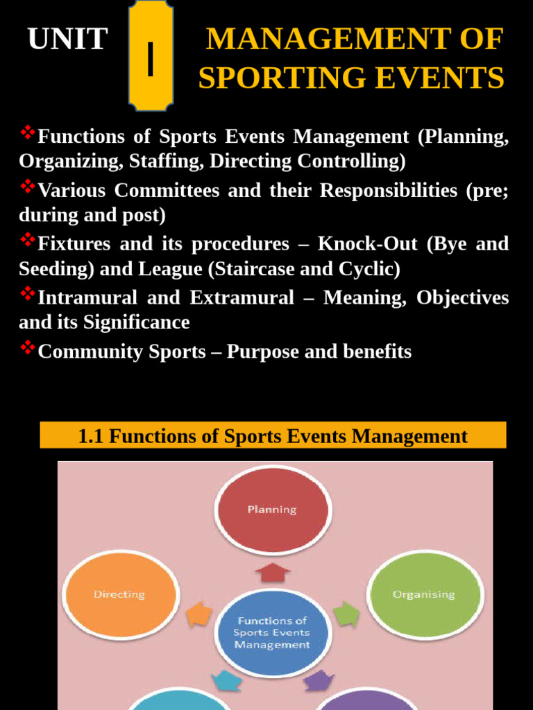 Ch-1 Management in Sports | PDF | Tournament