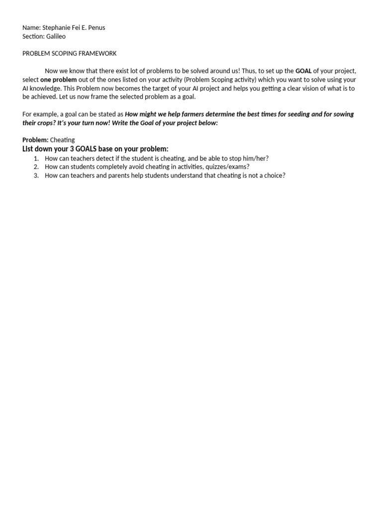 Problem Scoping Framework | PDF