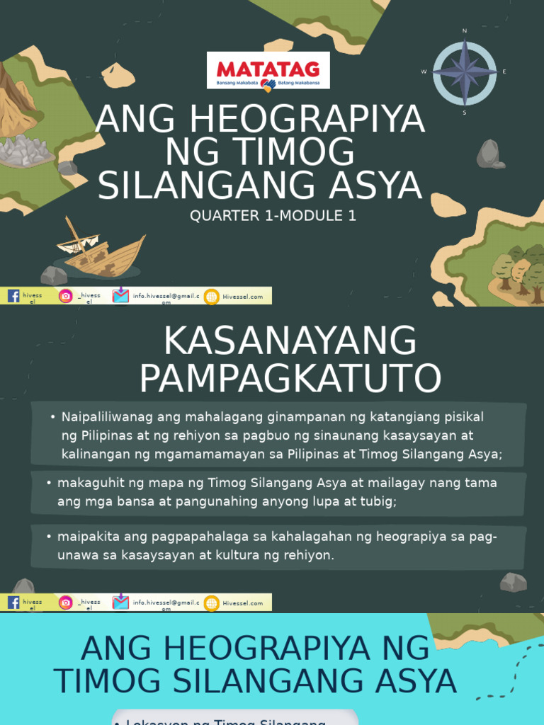 Module 1 Ang Heograpiya NG Timog Silangang Asya GR 7 Day 1 4 | PDF