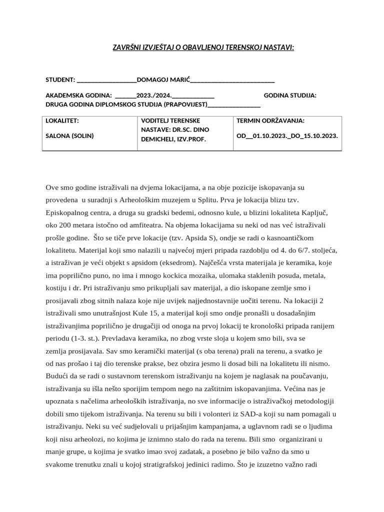 Formular Za Studente | PDF