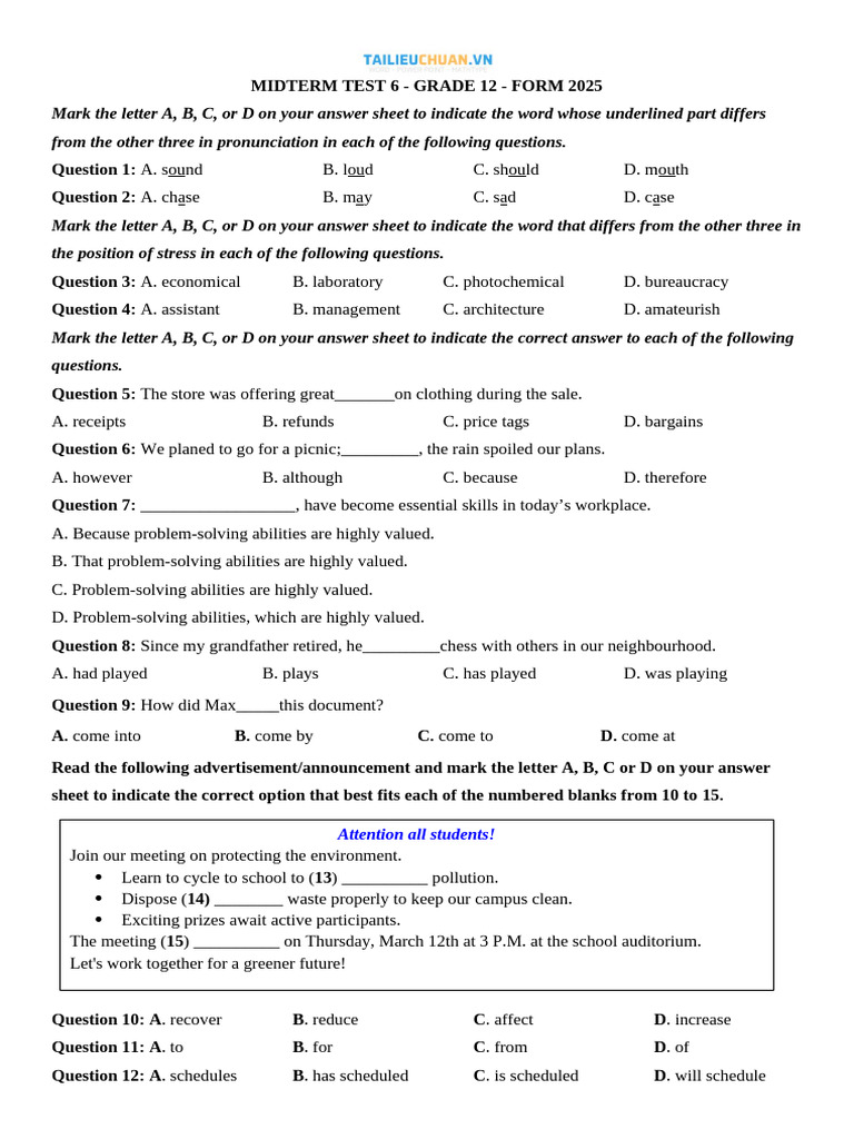 Grade 12 Midterm Test 2025 Questions | PDF | Train | Closed Circuit ...