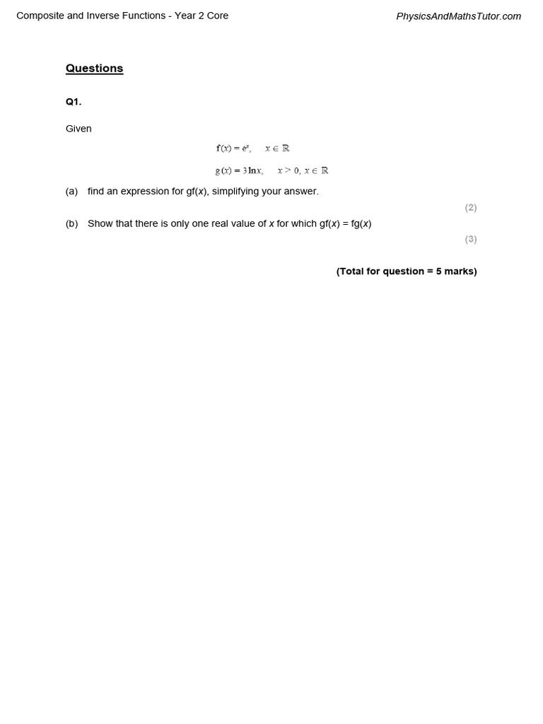 Composite and Inverse Functions | PDF | Function (Mathematics) | Mathematical Logic