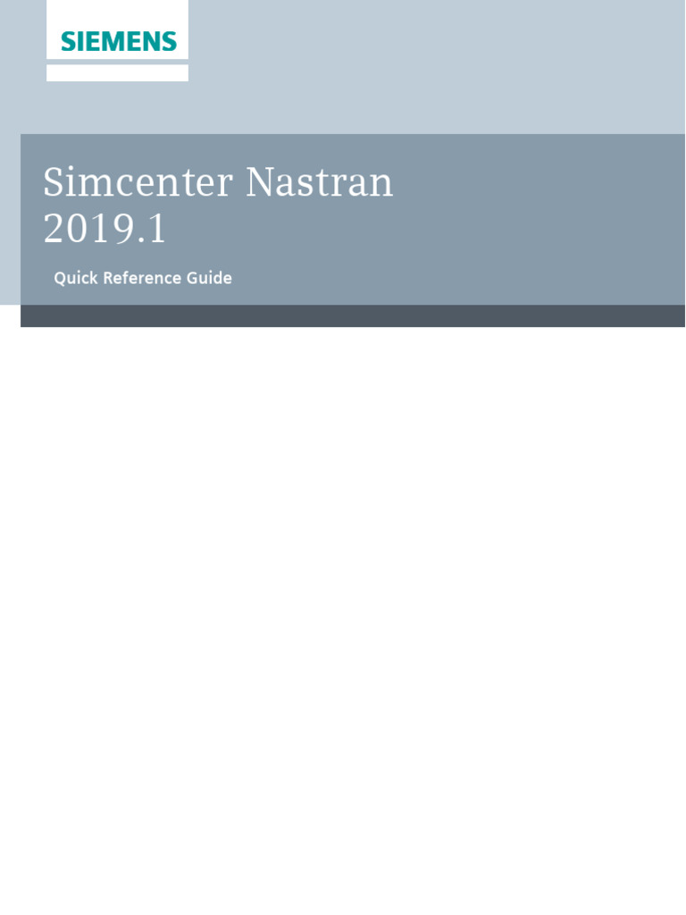 Simcenter Nastran 2019.1 Quick Reference Guide | PDF | Reserved Word ...