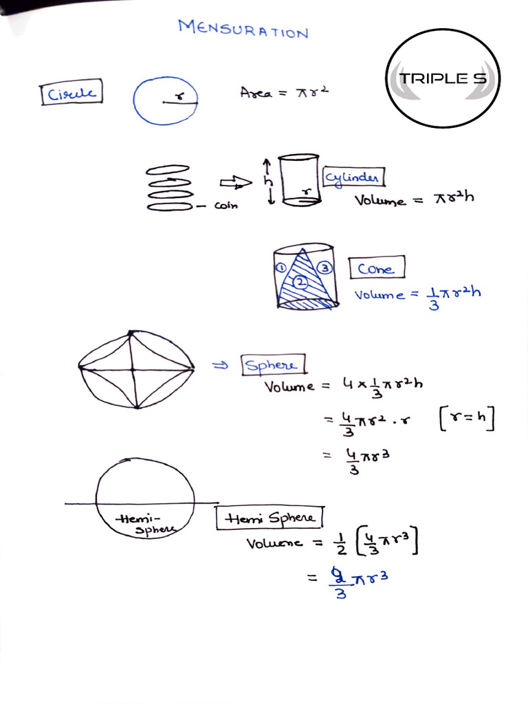 Mensuration Part 1 To 3 | PDF