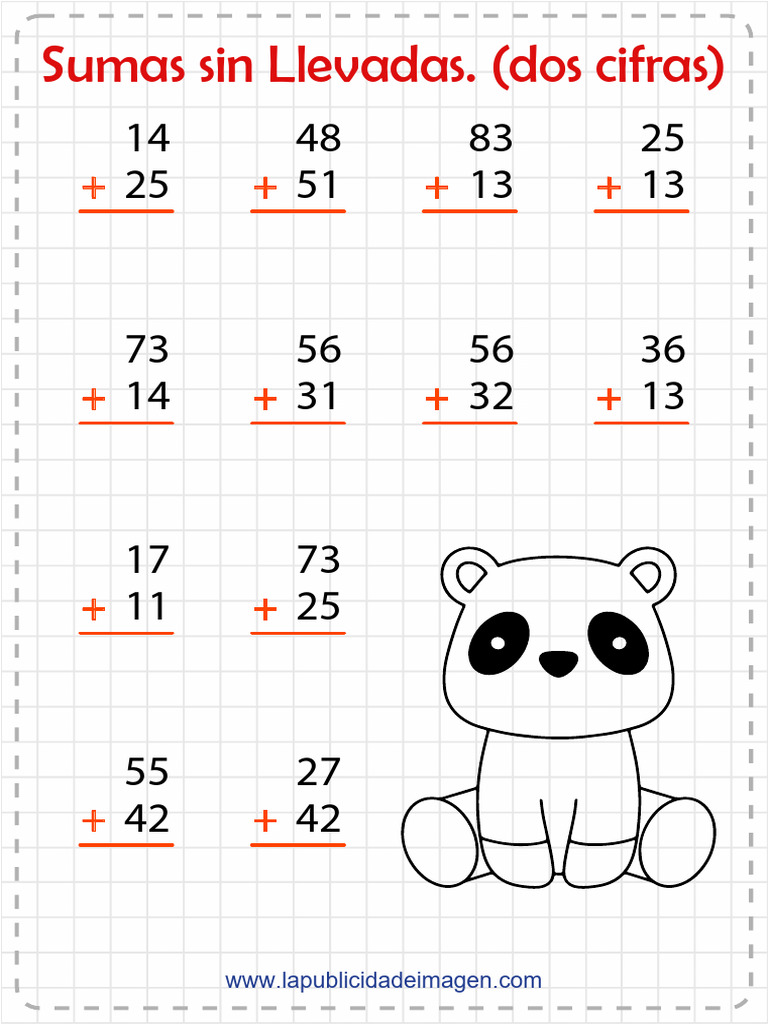 Sumas Sin Llevadas. (Dos Cifras) | PDF