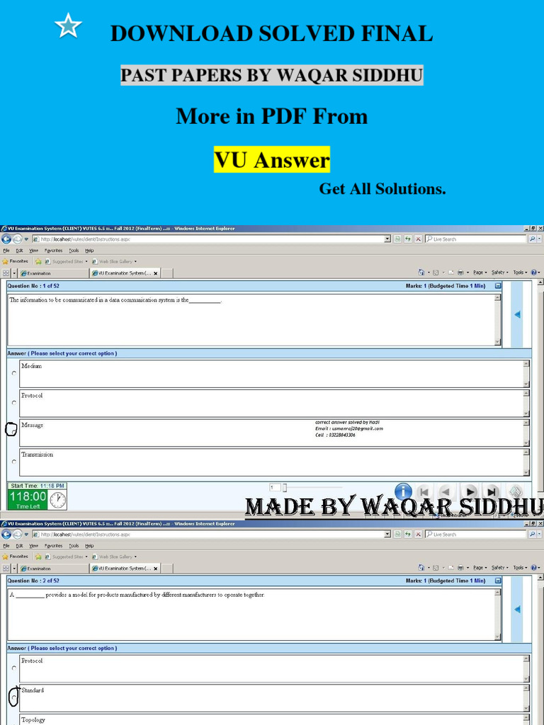 CS601 Final Term MCQs by Waqar Siddhu | PDF