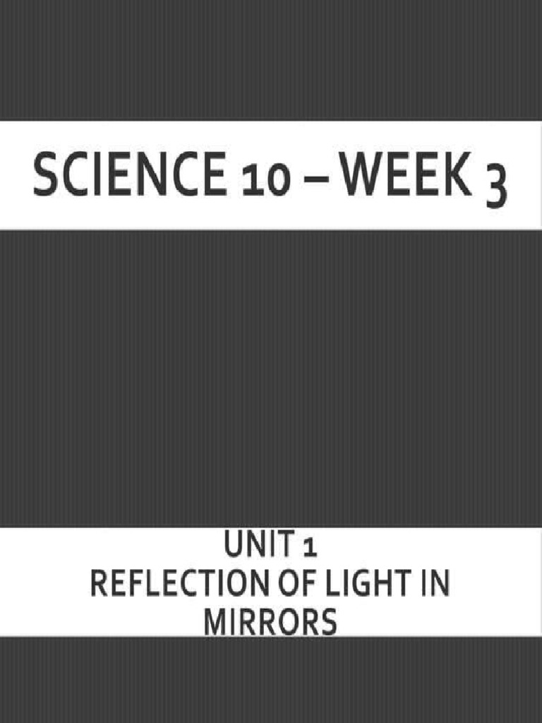 Reflection of Light in Plain Mirrors | PDF