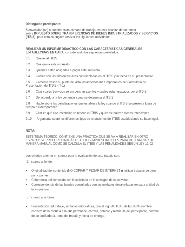 Guía Completa del ITBIS en RD | PDF | Impuestos | Impuesto al valor ...
