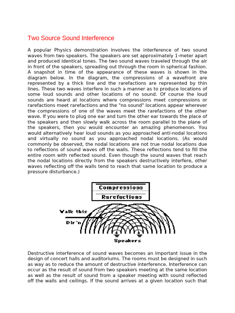 Two Source Sound Interference | PDF | Harmonic | Doppler Effect