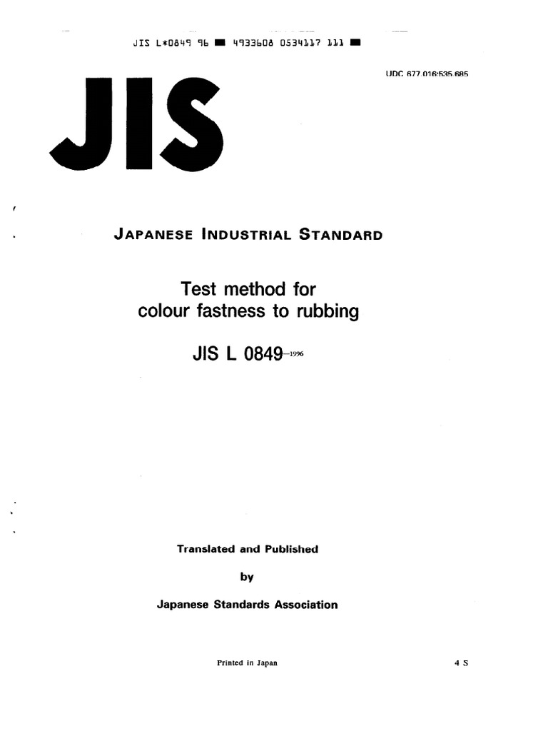 Jis L0849 | PDF