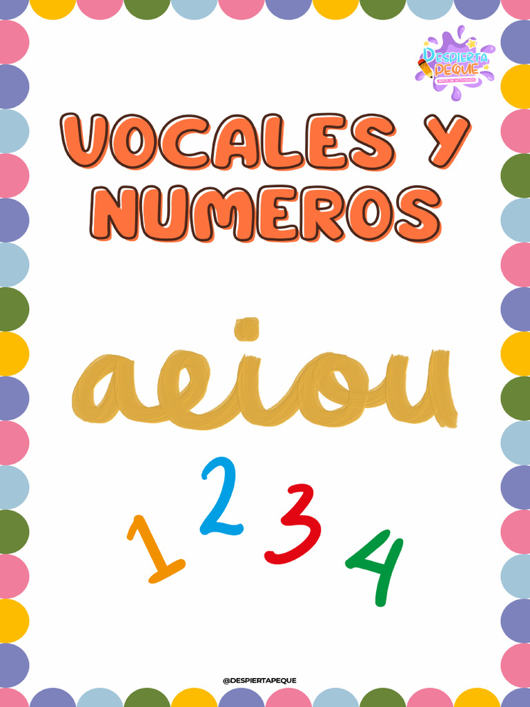 Mi Primer Libro de Estimulación - Vocales y Números | PDF