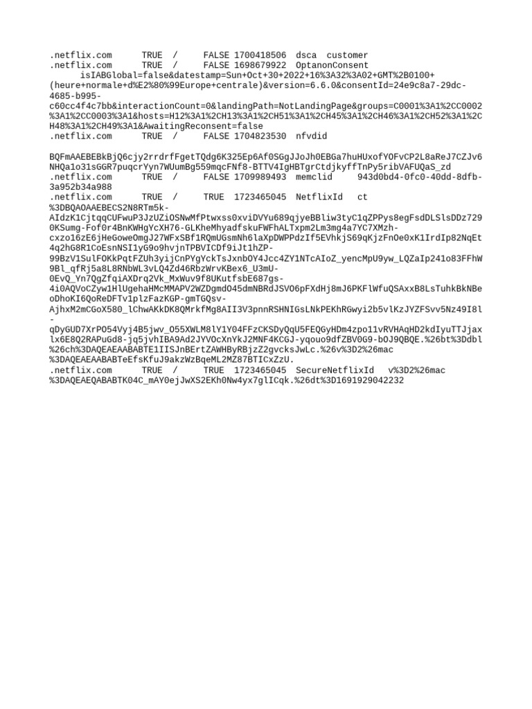 Netflix Cookie Data | PDF
