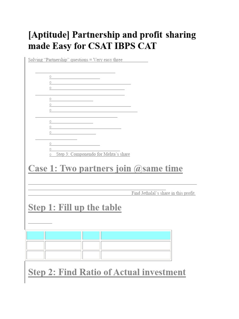 Partnership and Profit-Sharing | PDF