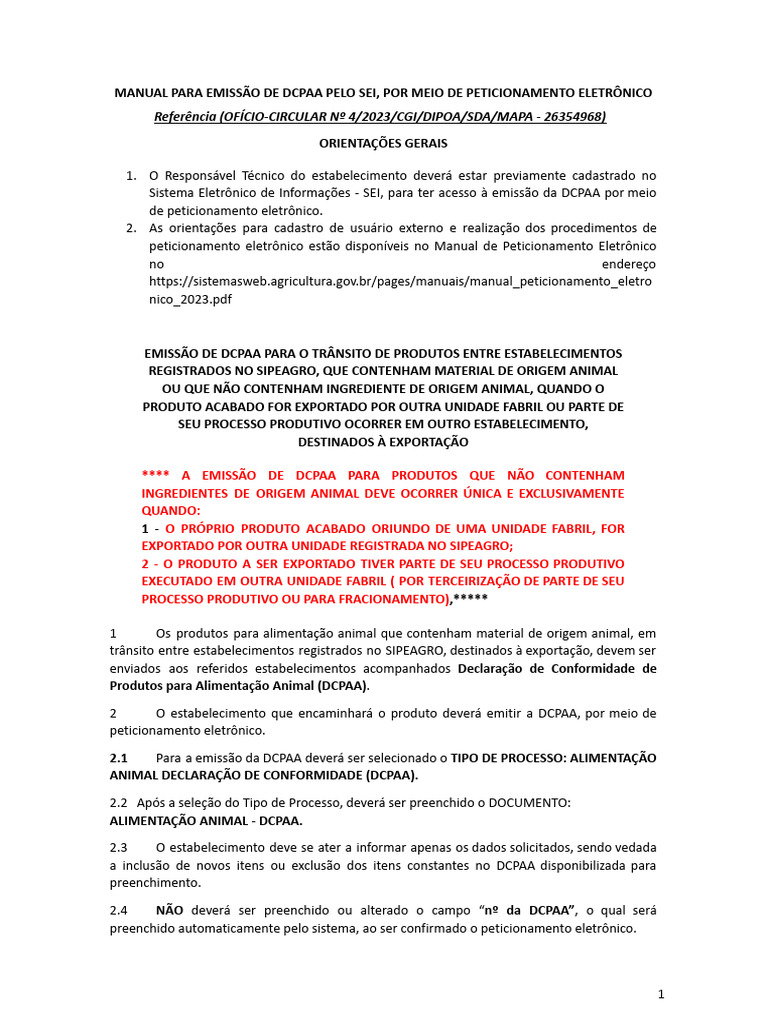 Manual para Emissa 2023 de Dcpaa Pelo Sei - Docx 1 | PDF