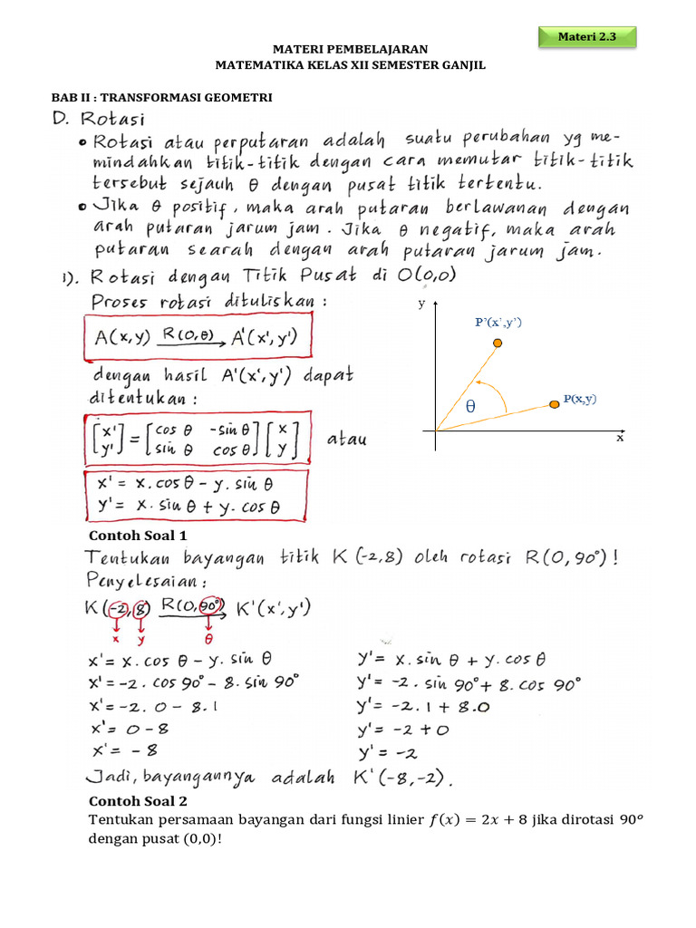 Transformasi Materi 3 | PDF