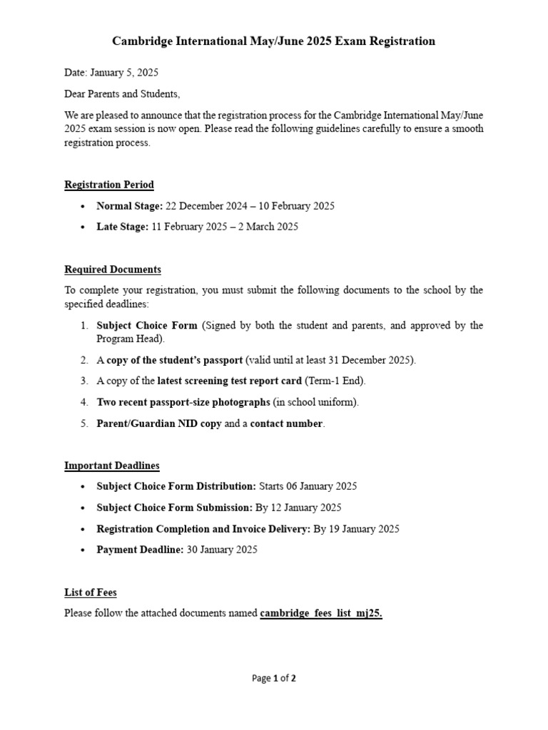 Genreal Guidelines - CIE MJ 2025 | PDF