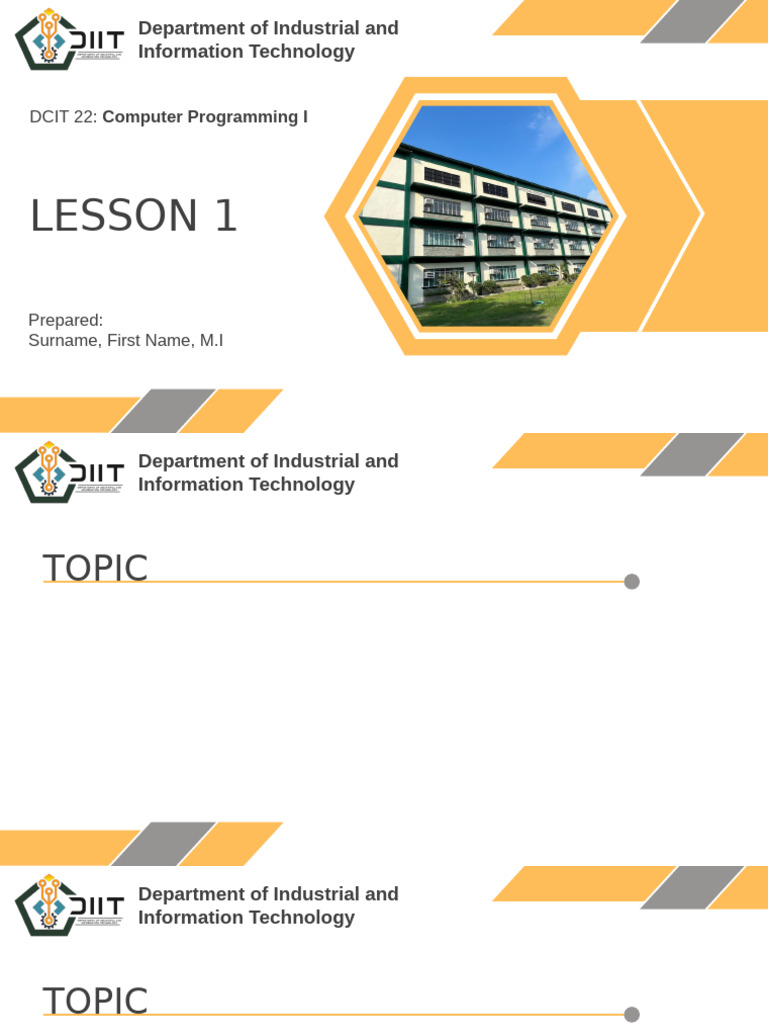 Diit PPT Template Group Report | PDF
