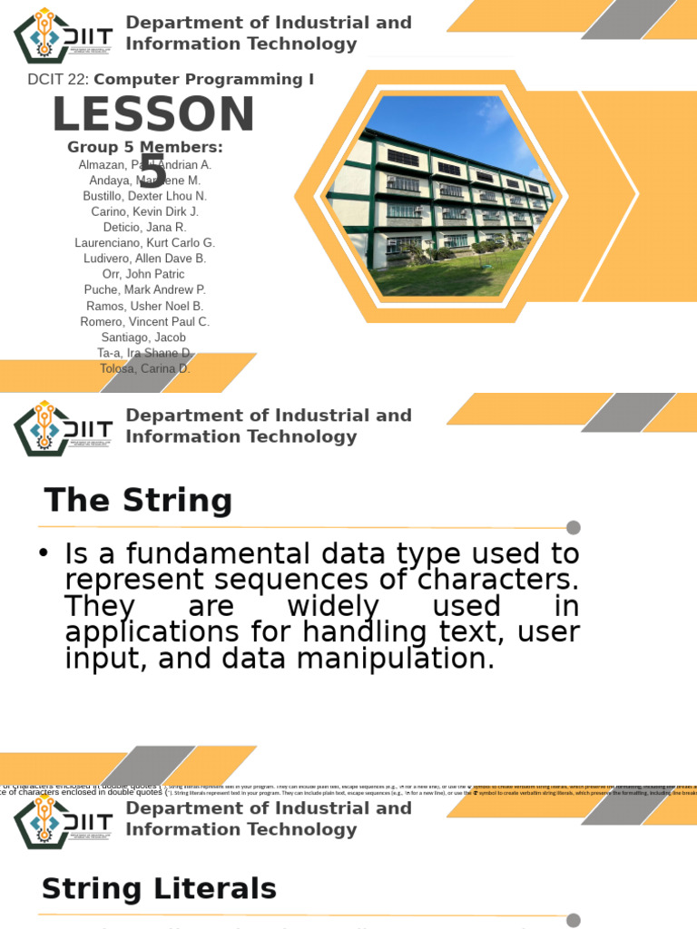 DCIT-22-Reporting-Group5 (1) | PDF | String (Computer Science) | Regular Expression