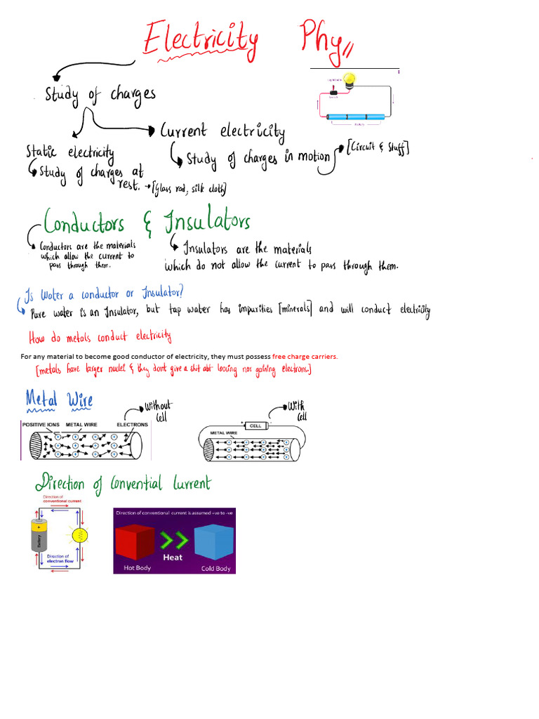 Electricity Class 10 Notes | PDF | Voltage | Electrical Resistance And ...