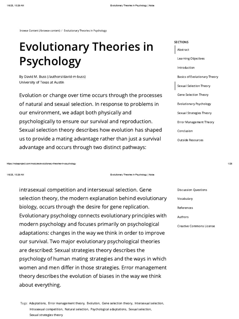 Evolutionary Theories | PDF | Sexual Selection | Natural Selection