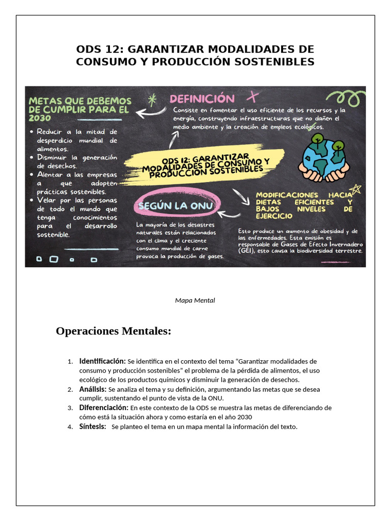 Consumo y Producción Sostenibles: ODS 12 | PDF | Sustentabilidad ...