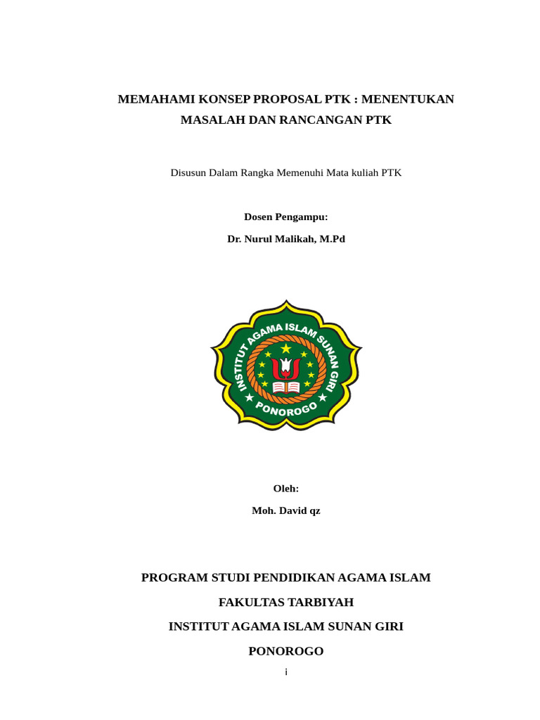 Memahami Konsep Proposal PTK | PDF