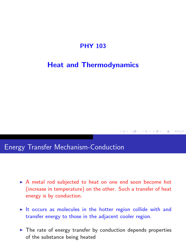 PHY 103 Part 2 Complete Note 6-8 | PDF | Thermal Conduction | Heat