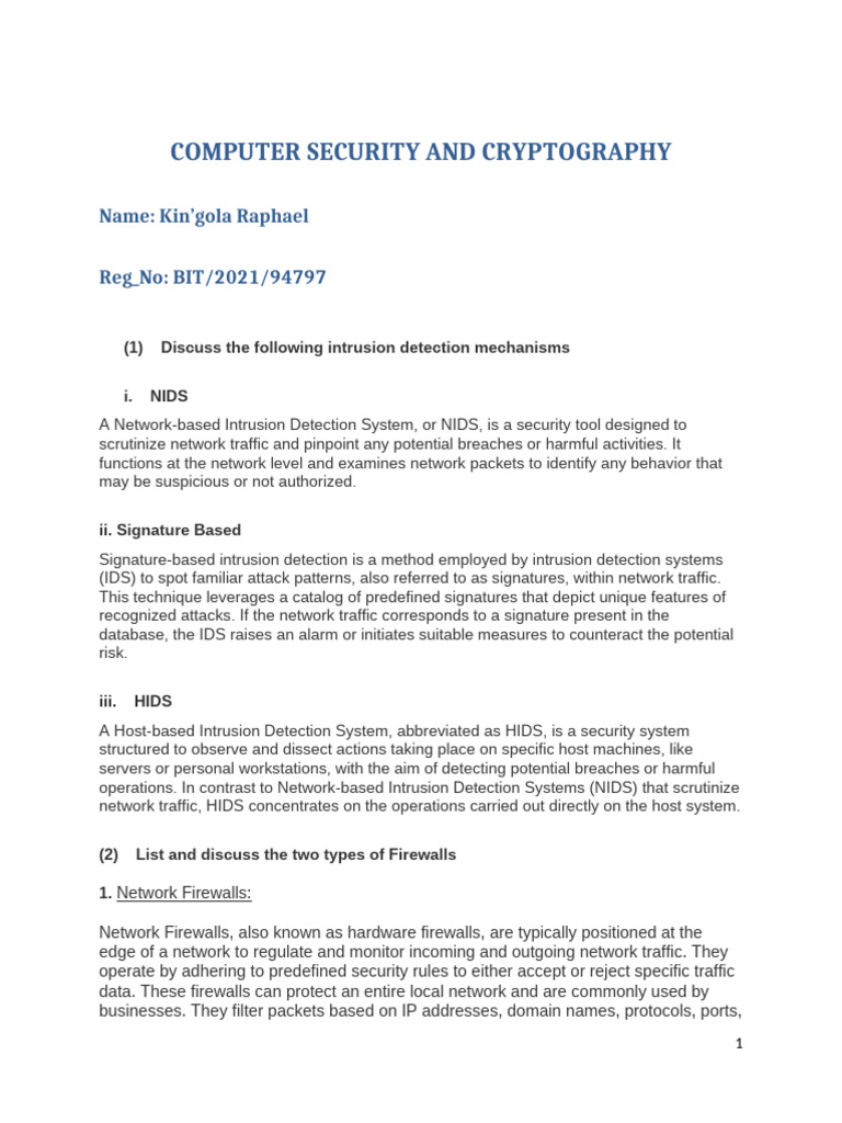 Computer Security and Cryptography | PDF | Key (Cryptography) | Public ...