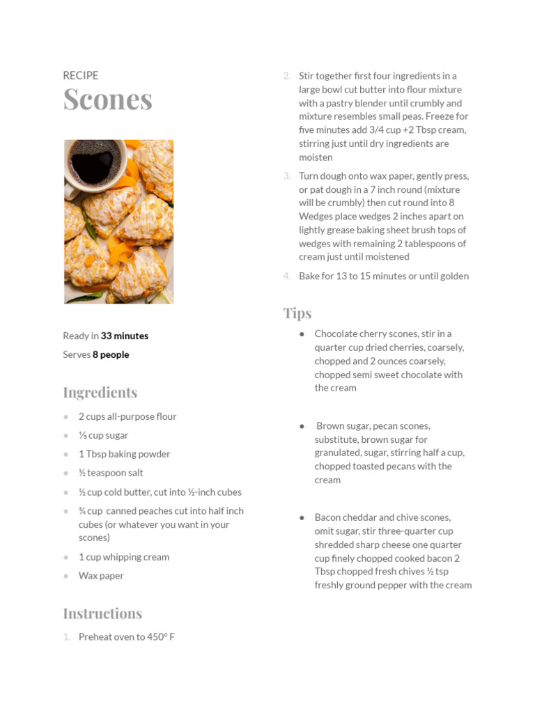 Scones | PDF | Scone | Tablespoon