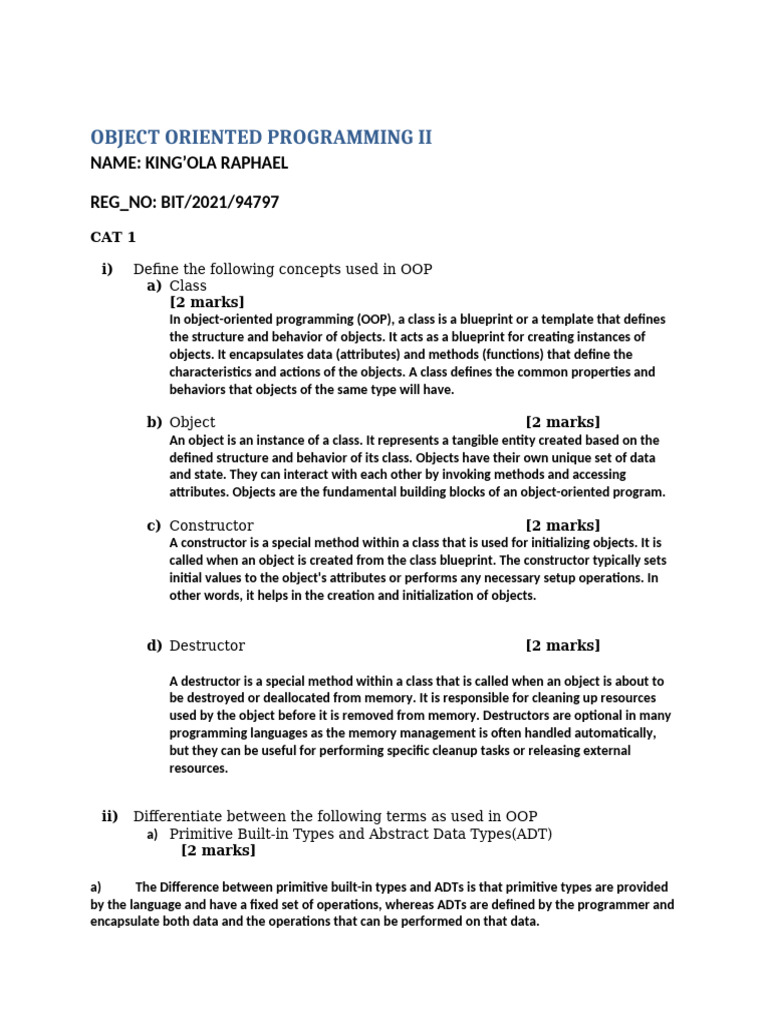 Object Orinted Programming 2 Pdf Method Computer Programming Class Computer Programming 0296