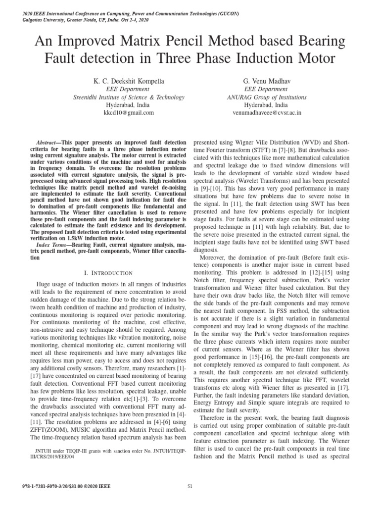 2An_Improved_Matrix_Pencil_Method_based_Bearing_Fault_detection_in_T | PDF | Wavelet | Spectral ...