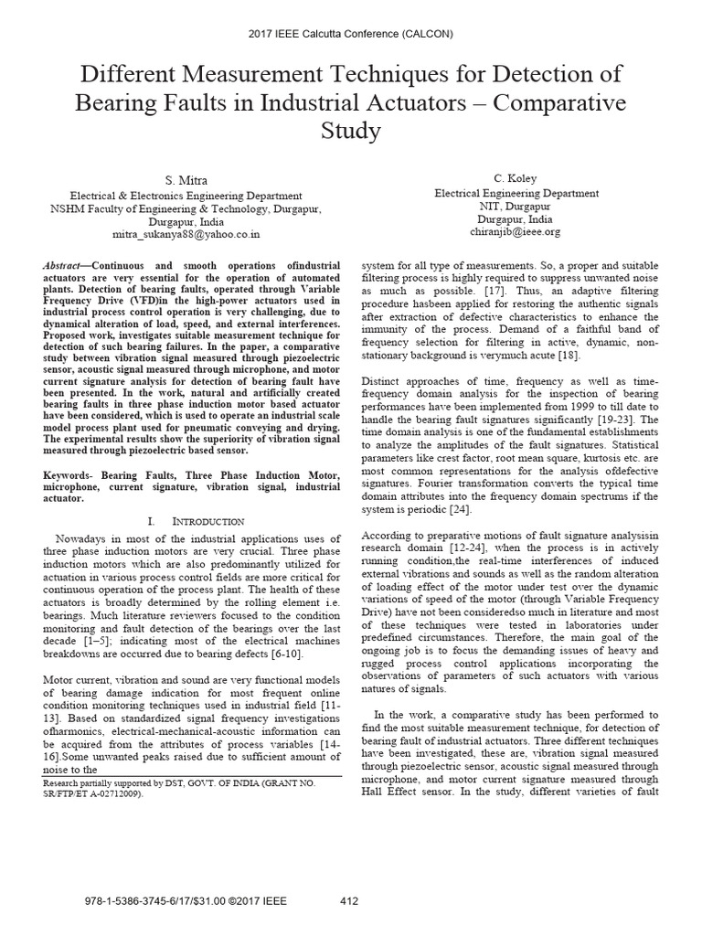 Bearing Fault Detection Techniques Study | PDF | Microphone | Engines