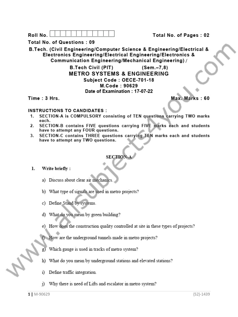 Metro System Paper | PDF | Rapid Transit | Engineering