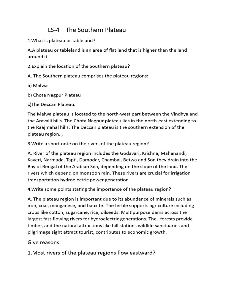 The Southern Plateau | PDF | Desert | Rain