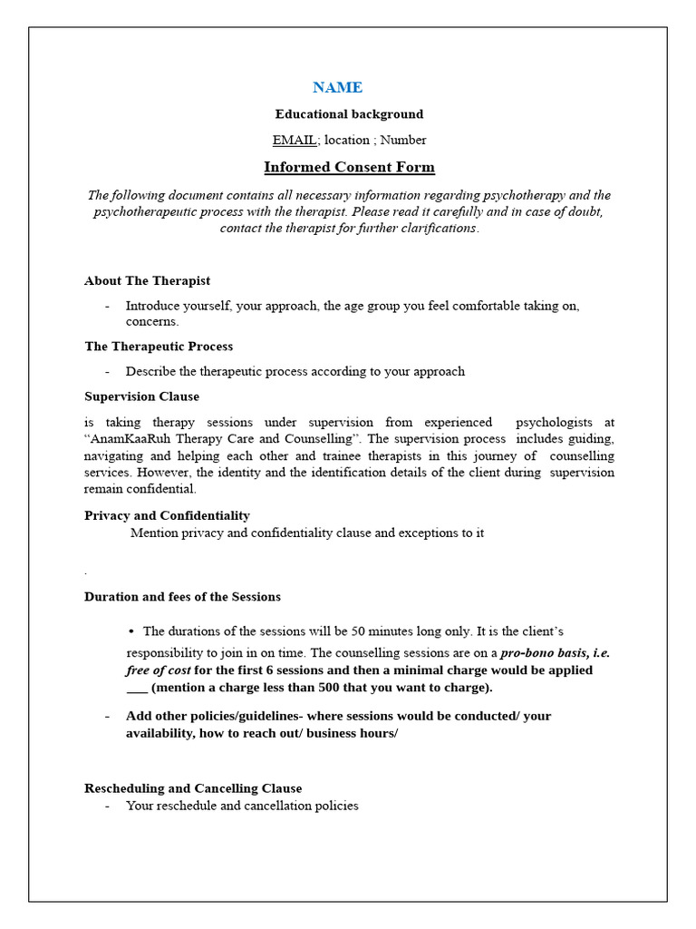 Consent Form Reference | PDF
