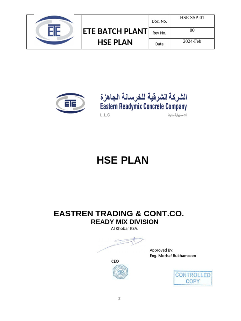 HSE Plan-BP | PDF | Occupational Safety And Health | Safety