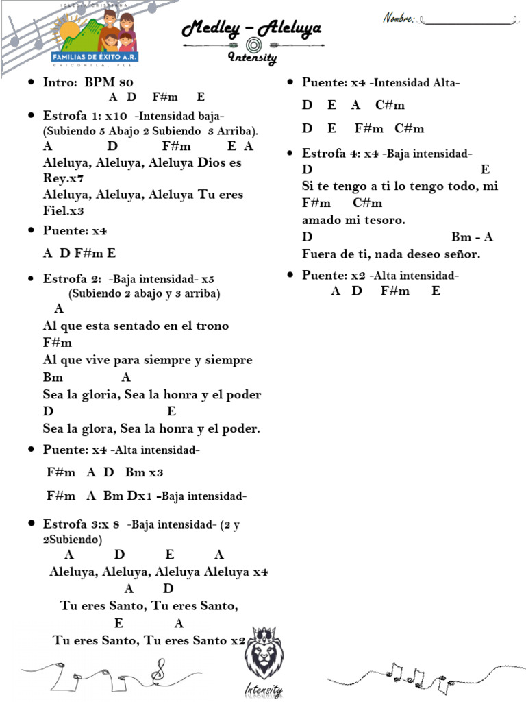 Acordes Medley - Aleluya | PDF