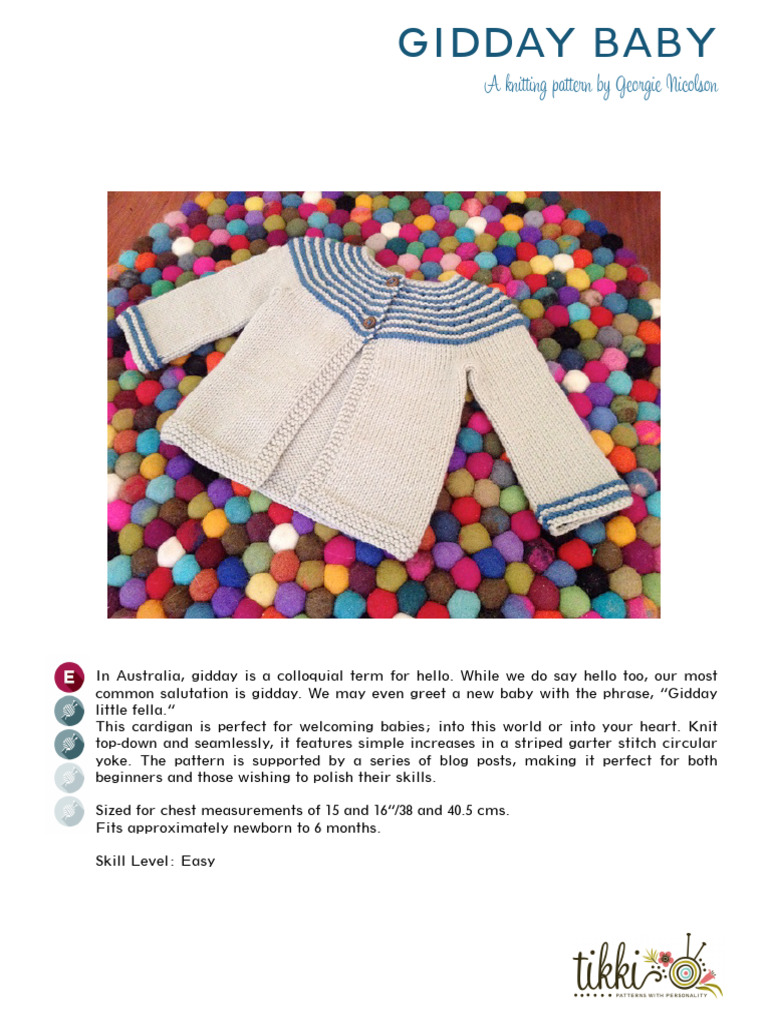 gidday_baby_2019_update | PDF | Knitting | Fibers