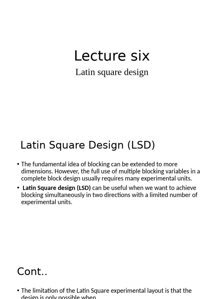 Latine Square Design | PDF | Applied Mathematics | Statistics
