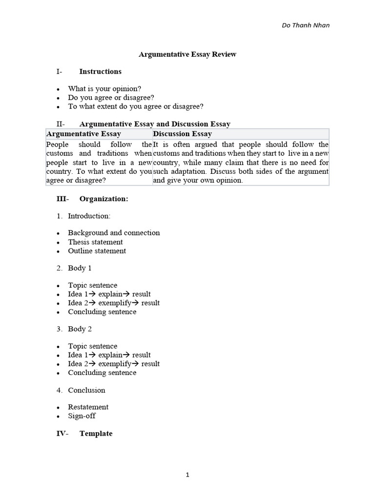 Argumentative Essay Structure Guide | PDF | Essays | Mars