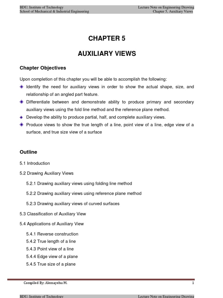 Understanding Auxiliary Views in Drawing | PDF | Plane (Geometry ...
