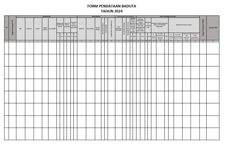 Formulir Pendataan Baduta 2024 | PDF