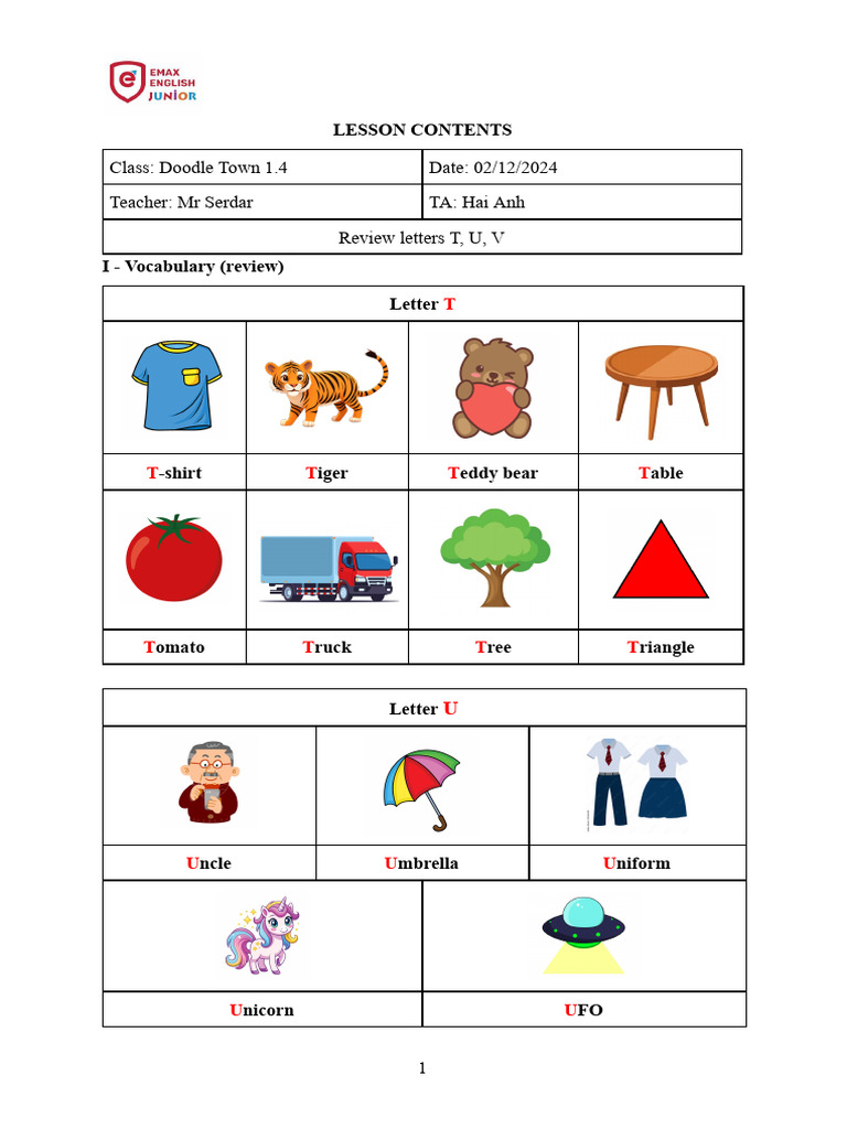 (02.12 - DT1.4) Review Letters T, U, V (Part 2) - LC | PDF