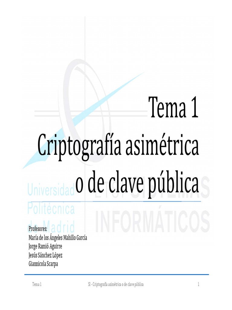 Criptografía Asimétrica: Claves y Usos | PDF | Criptografía de clave ...
