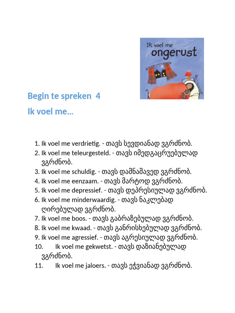4 Begin Te Spreken (Ik Voel Me) | PDF