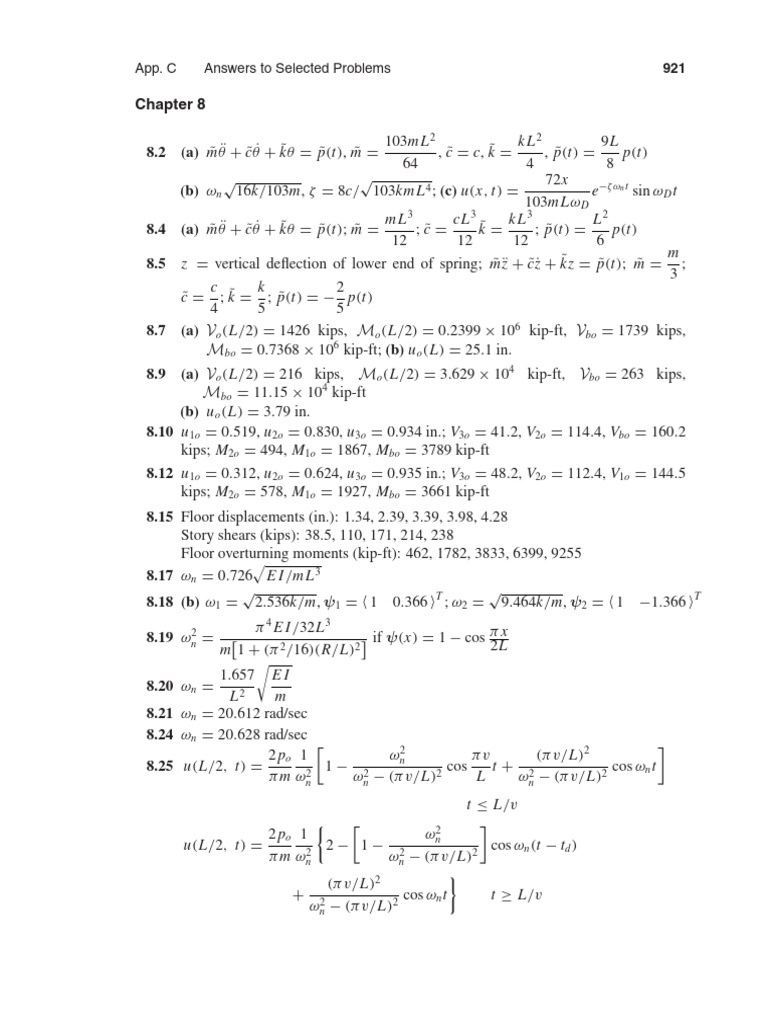 Dynamics of Structures Anil K.chopra Exercise Solution - Part5 | PDF