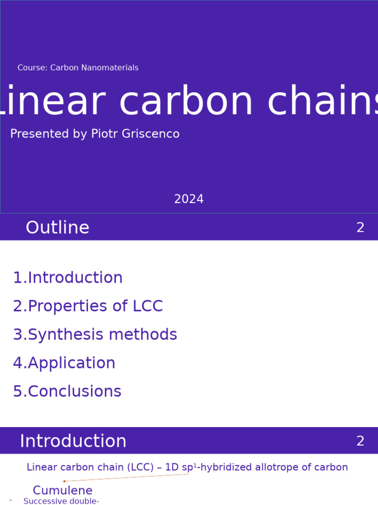 Griscenco Linear Carbon Chain | PDF | Carbon | Carbon Nanotube