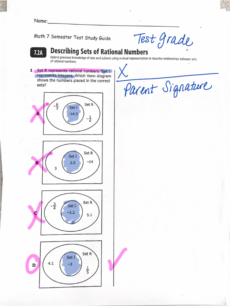 Math 7 Study Guide | PDF
