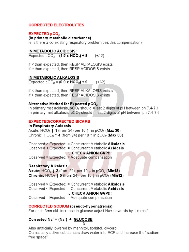 Electrolyte Correction Guidelines | PDF | Science & Mathematics